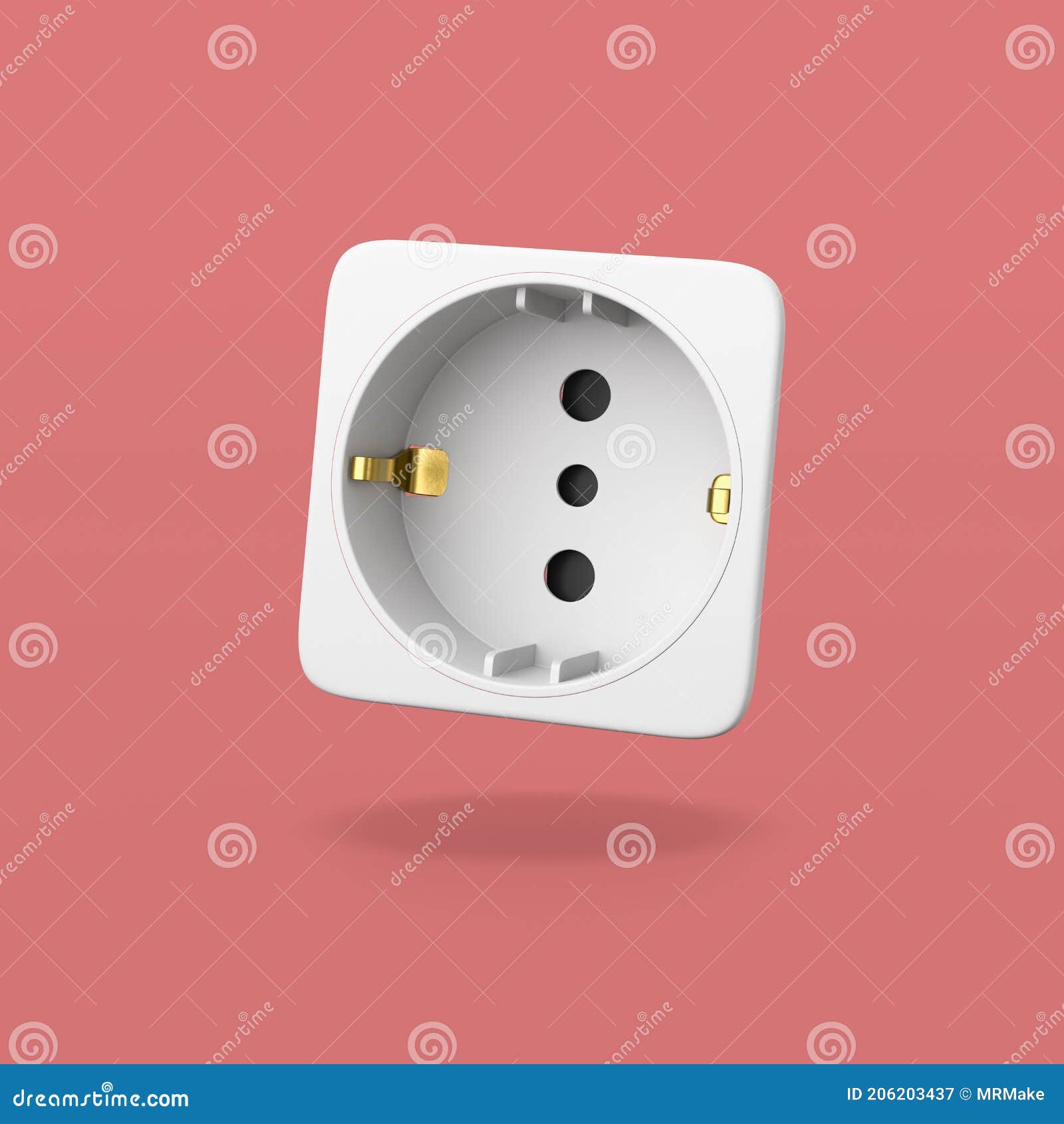 Electrical Socket on Red Background Stock Illustration - Illustration ...