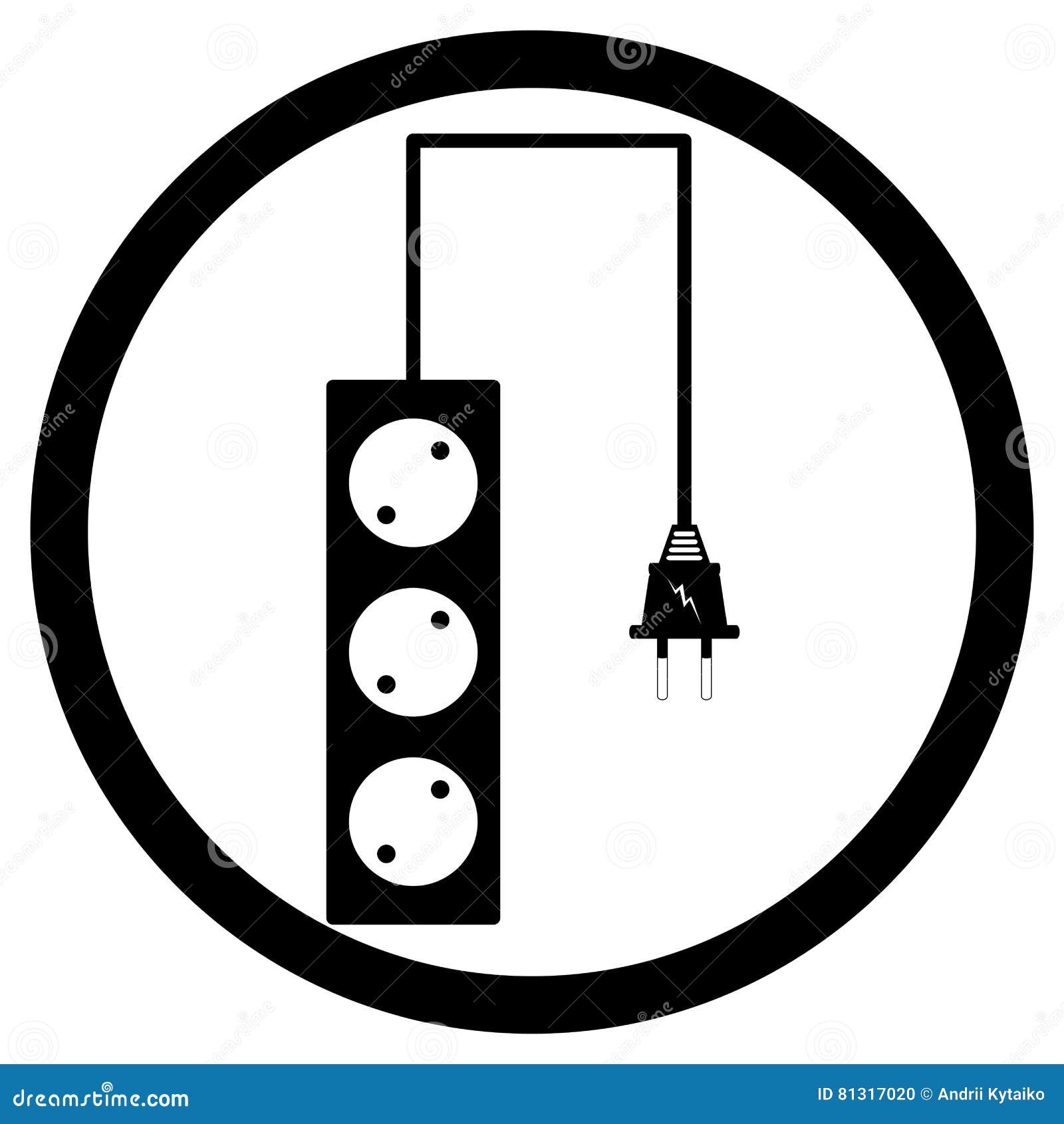 Electrical Socket Sign Black Stock Vector - Illustration of isolated ...