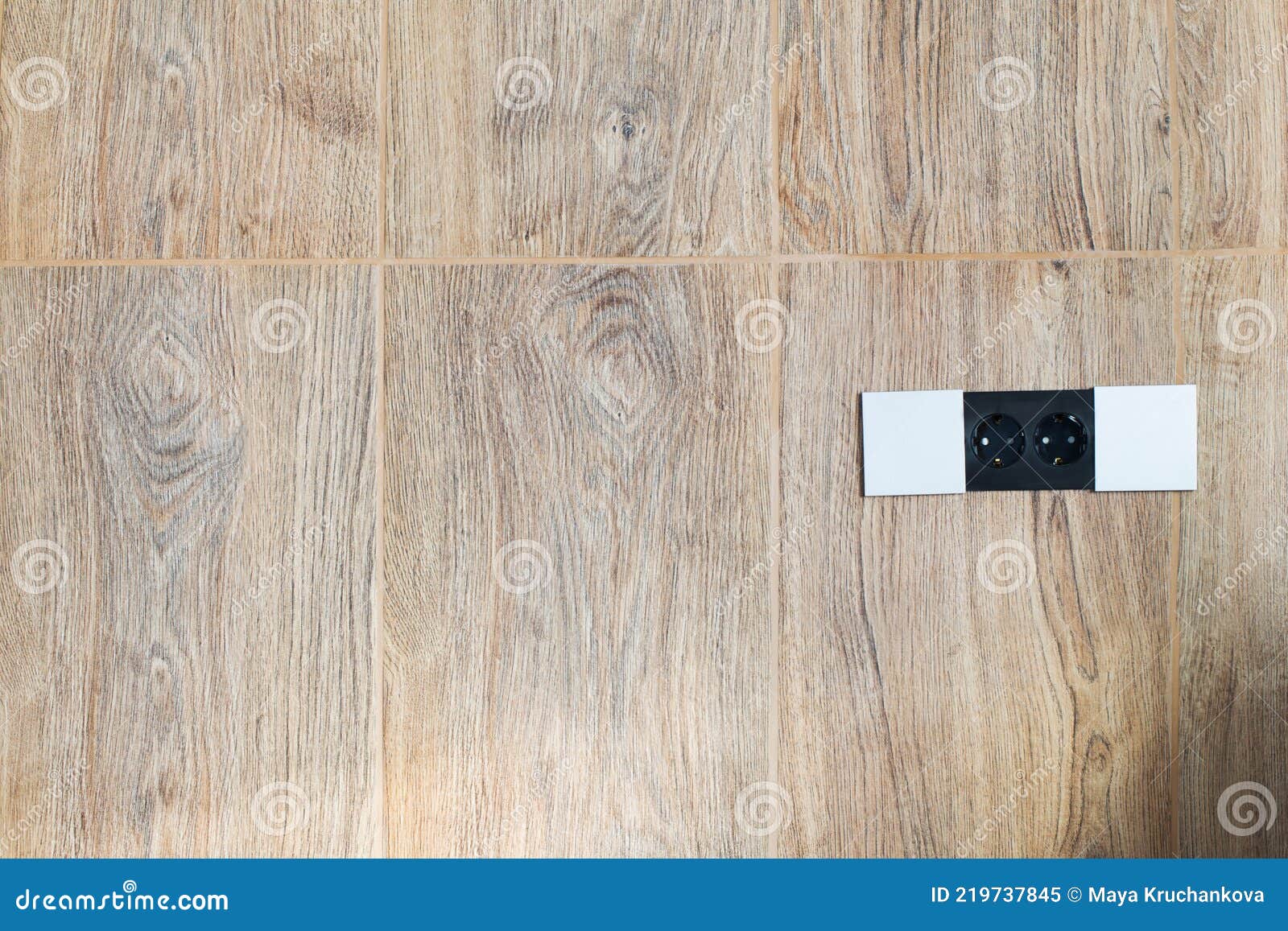 Electrical Socket with Sliding Lid on Porcelain Stoneware Kitchen Apron ...