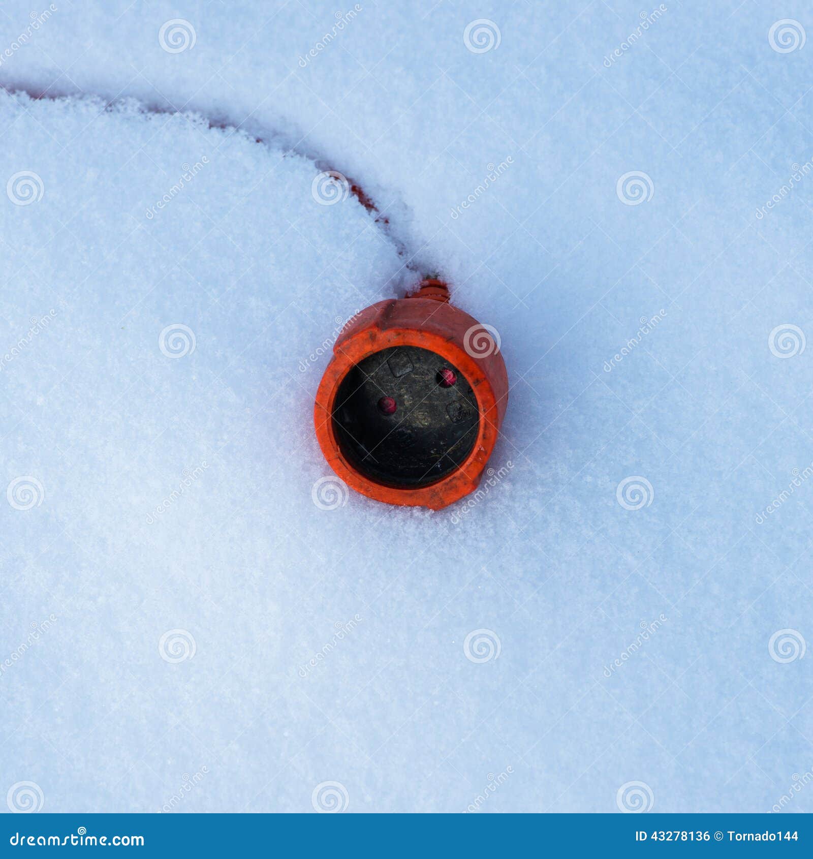 Electrical socket in snow stock photo. Image of careless - 43278136