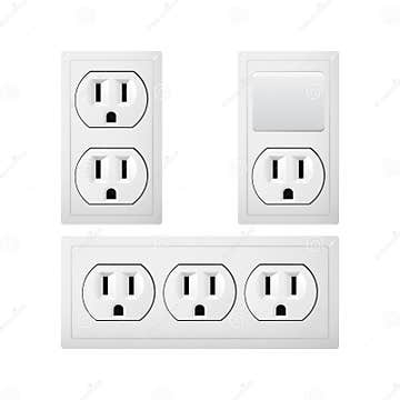 Electrical Socket Type B with Switch. Power Plug. Canada and Mexico ...