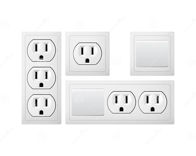 Electrical Socket Type B with Switch. Power Plug. Receptacle from USA ...