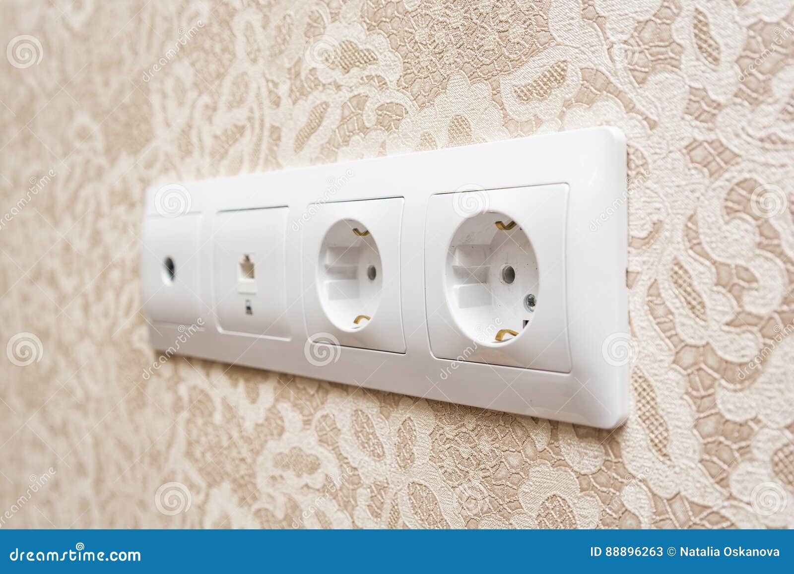Electrical Socket on a Wall Stock Image - Image of electricalwires ...
