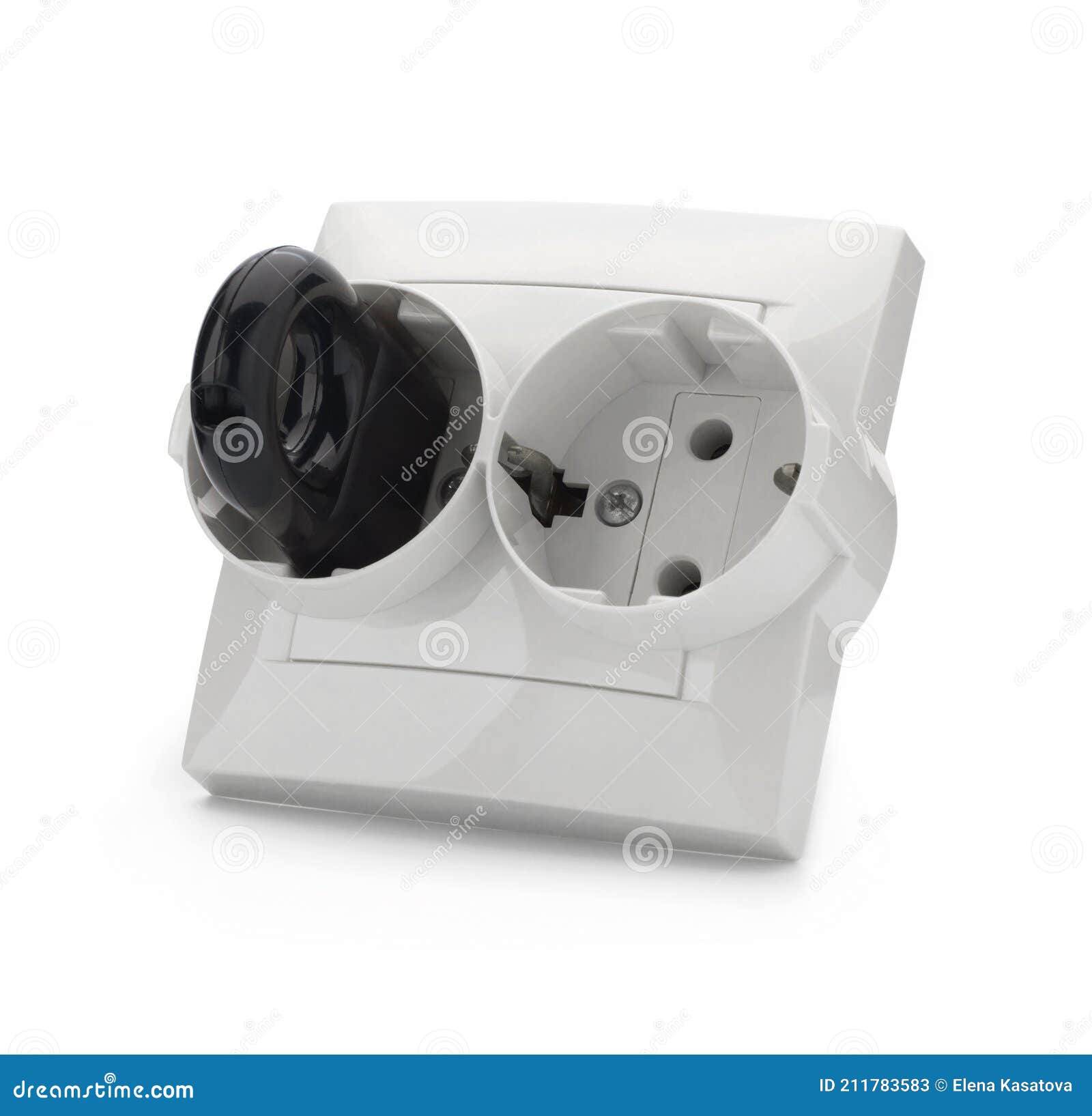 Electrical Socket on a White Background Stock Image - Image of energy ...