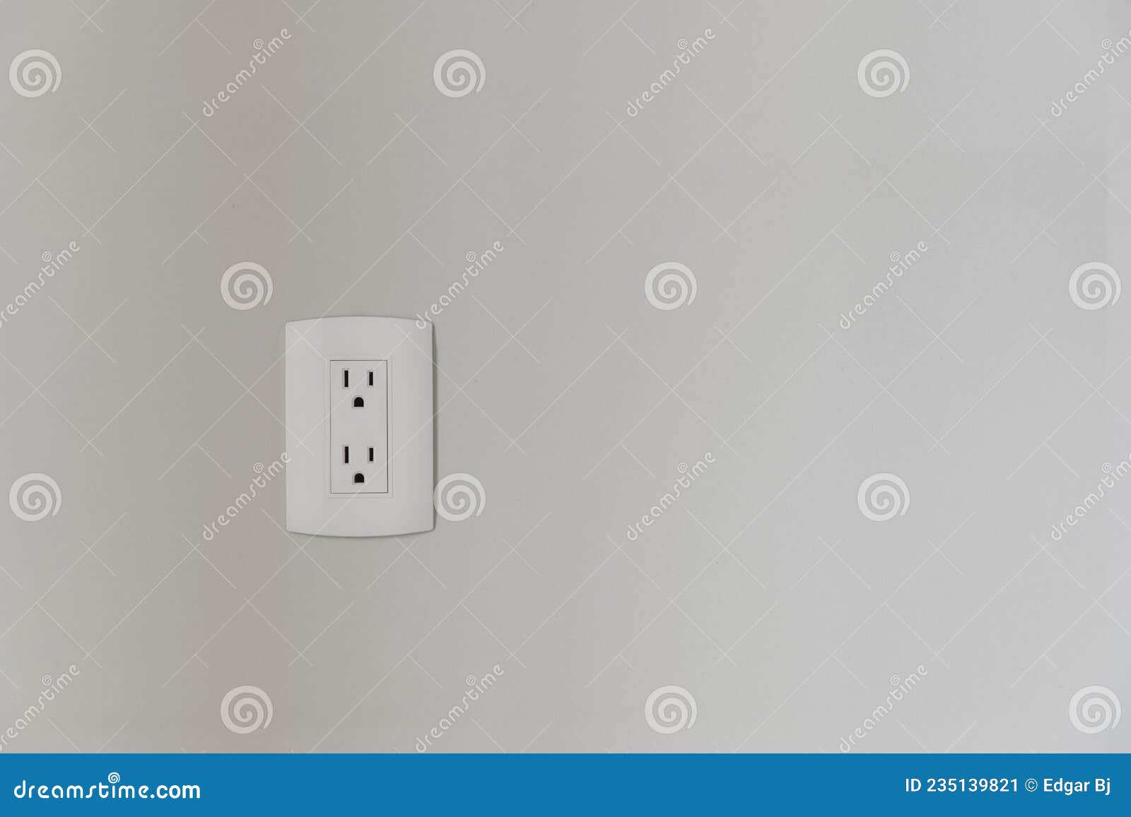 Electrical Socket on White Wall with Space for Text Stock Image - Image ...