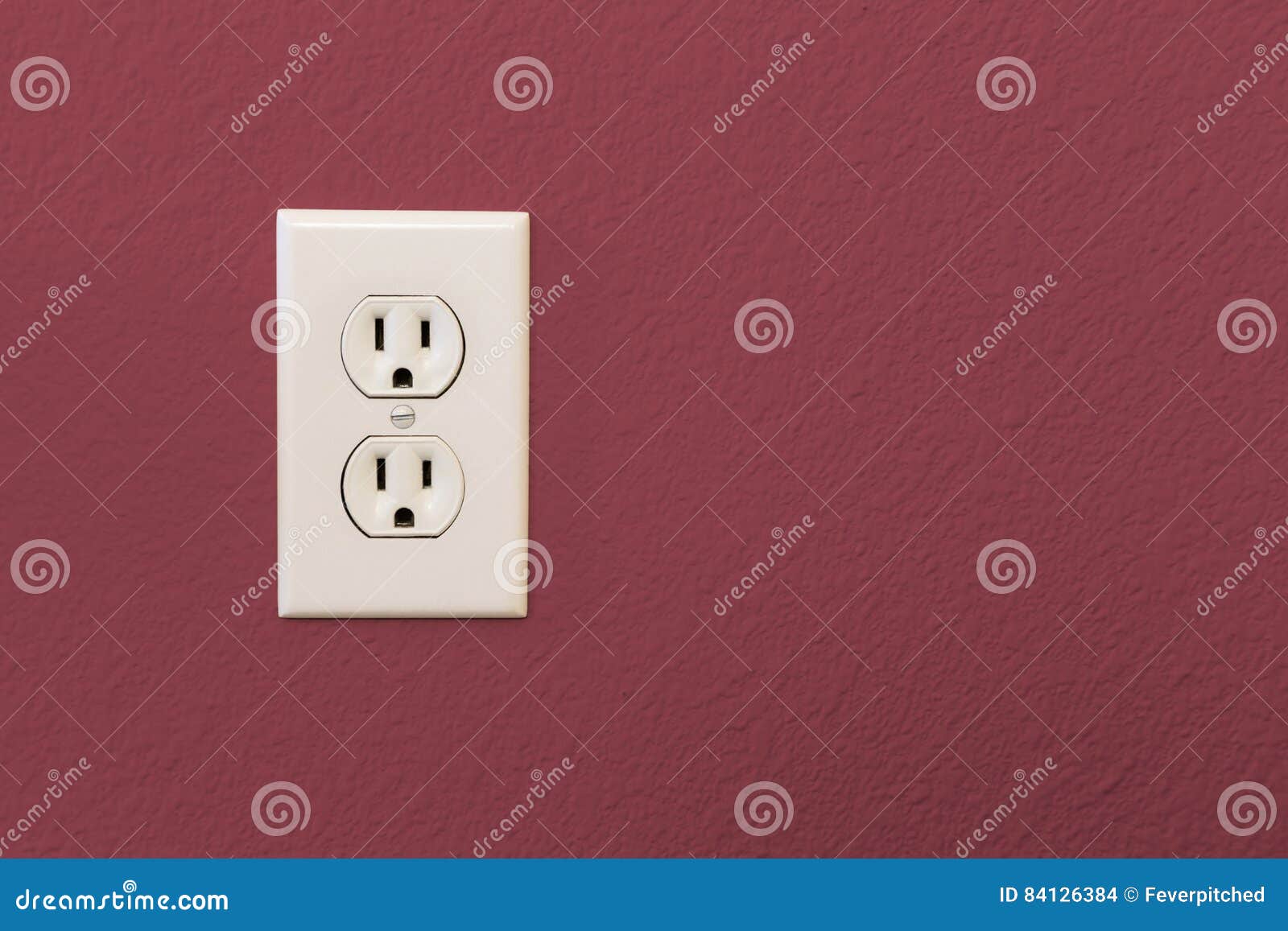 Electrical Sockets in Colorful Burgundy Wall Stock Photo - Image of ...