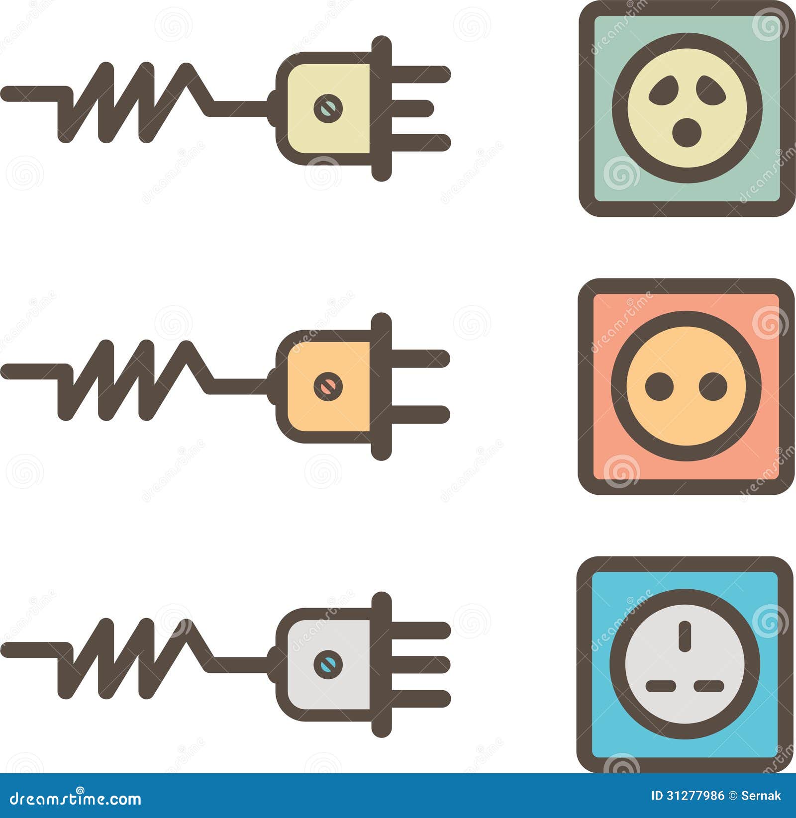 Set With Electrical Sockets, Light Switches, Power Outlets Isolated On ...