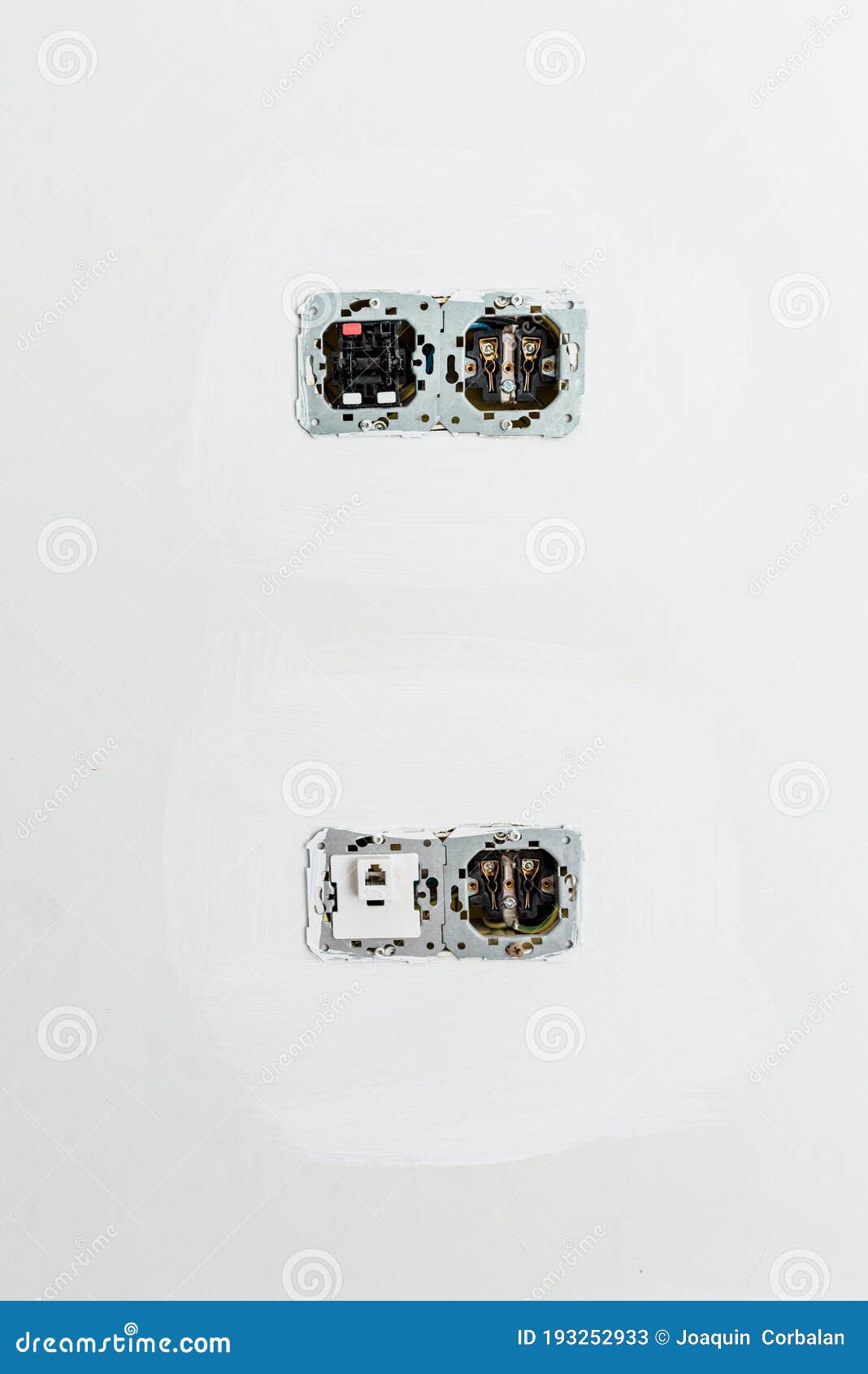 Electrical Sockets and Switches with the Internal Circuitry Visible on ...
