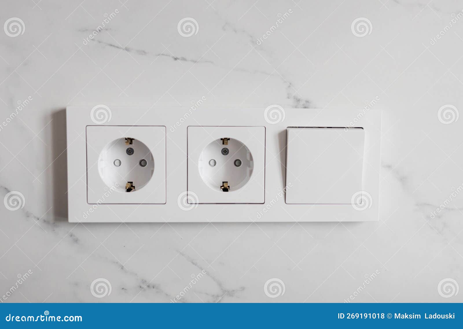 Electrical Sockets on the Wall Stock Photo - Image of white, closeup ...