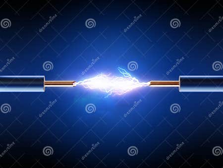 Electrical Spark between Two Insulated Copper Wires Stock Illustration ...