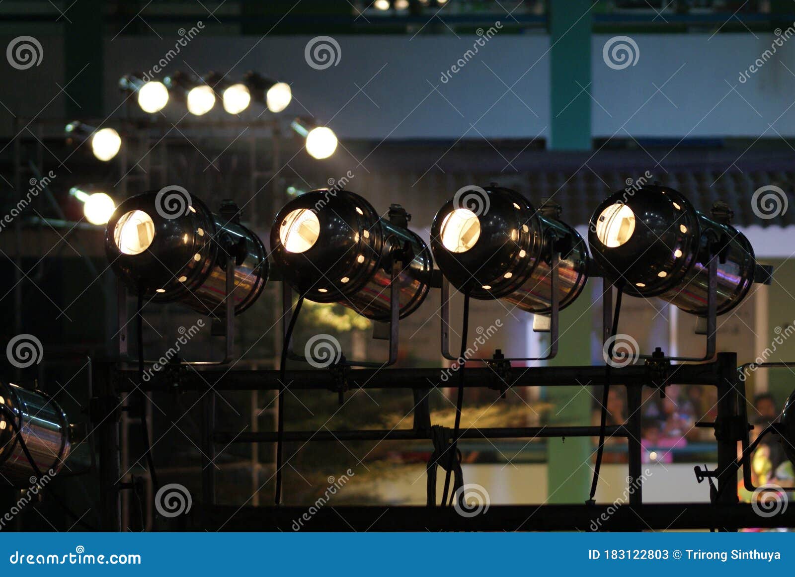 Electrical Spotlight for Party Night Stock Image - Image of dark, field ...