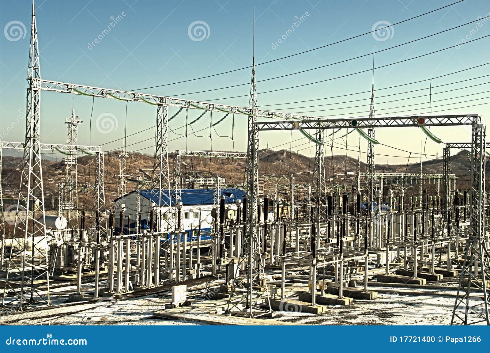 Electrical Sub-station stock photo. Image of energy, pillar - 17721400