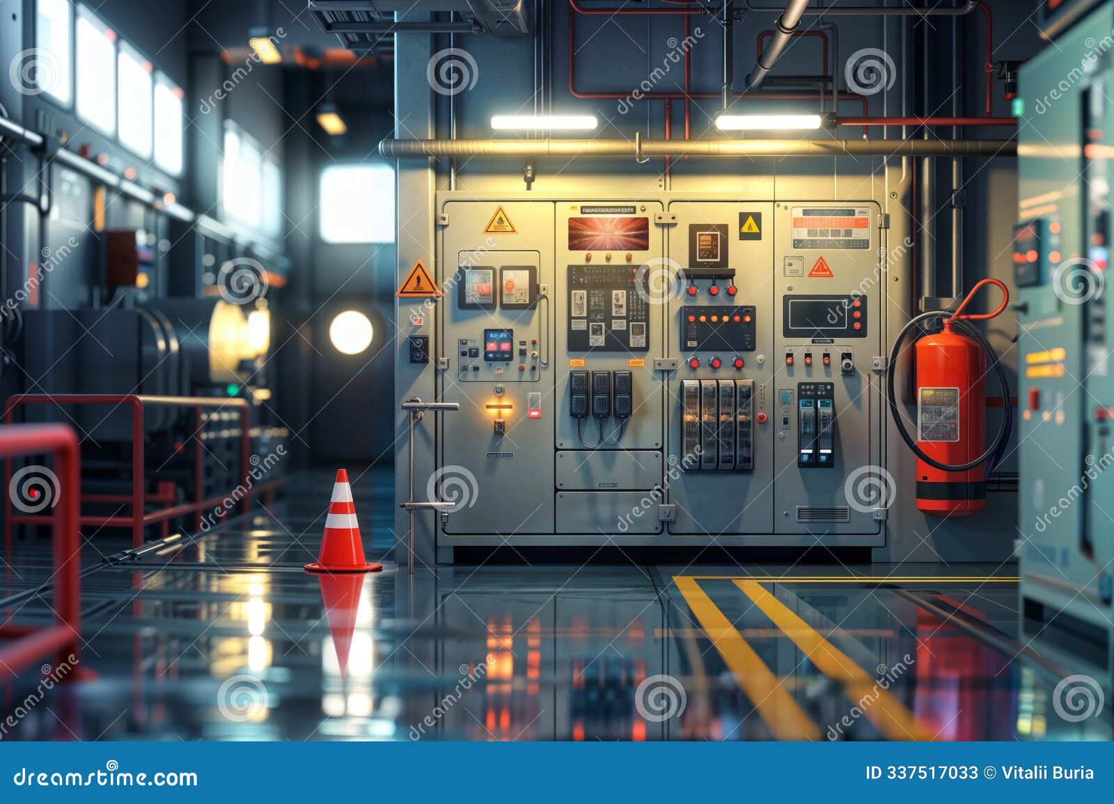 Detailed View of Indoor Switchgear Display Panels, Generative Ai Stock ...