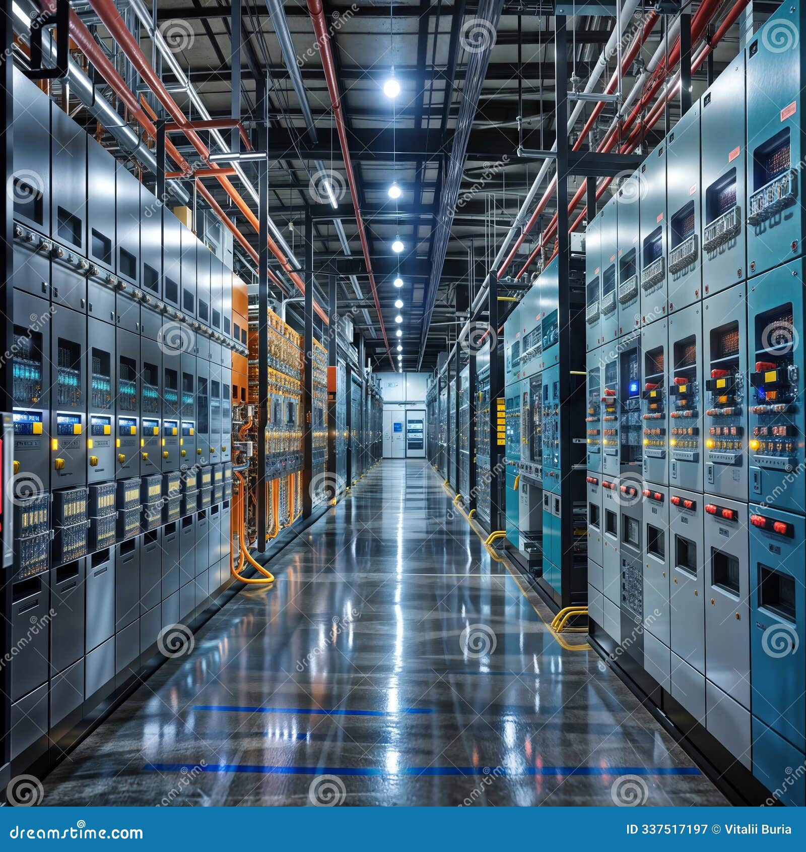 Indoor Switchgear Panels with Clear Indicator Lights, Generative Ai ...