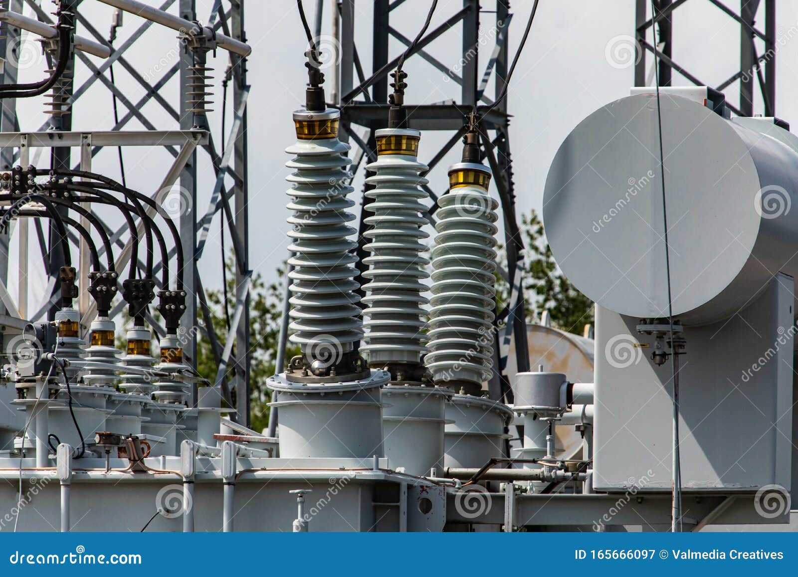 Electrical Substation Elements, Close Up Stock Image - Image of ceramic ...