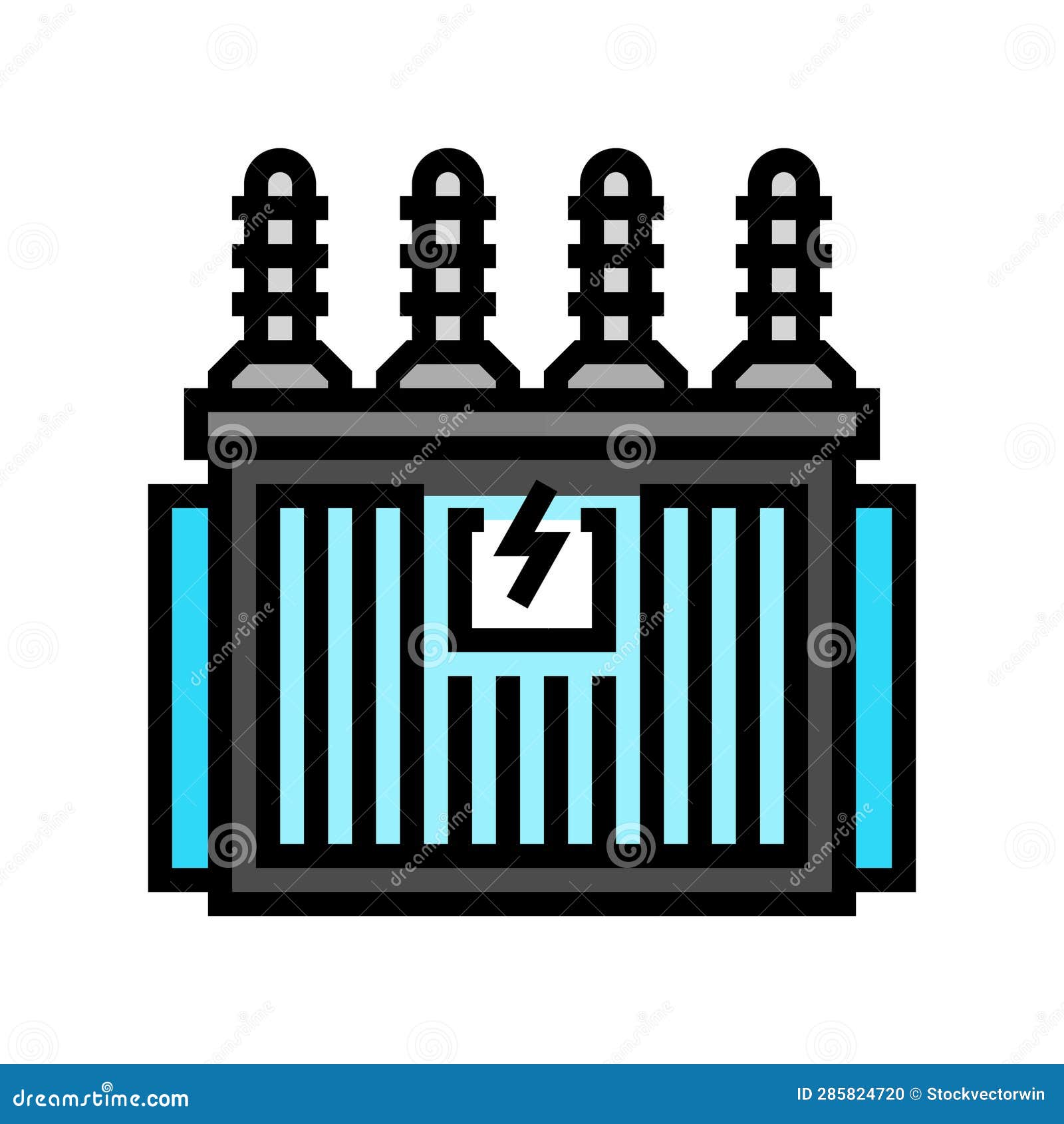 Electrical Substation Electrical Engineer Color Icon Vector ...