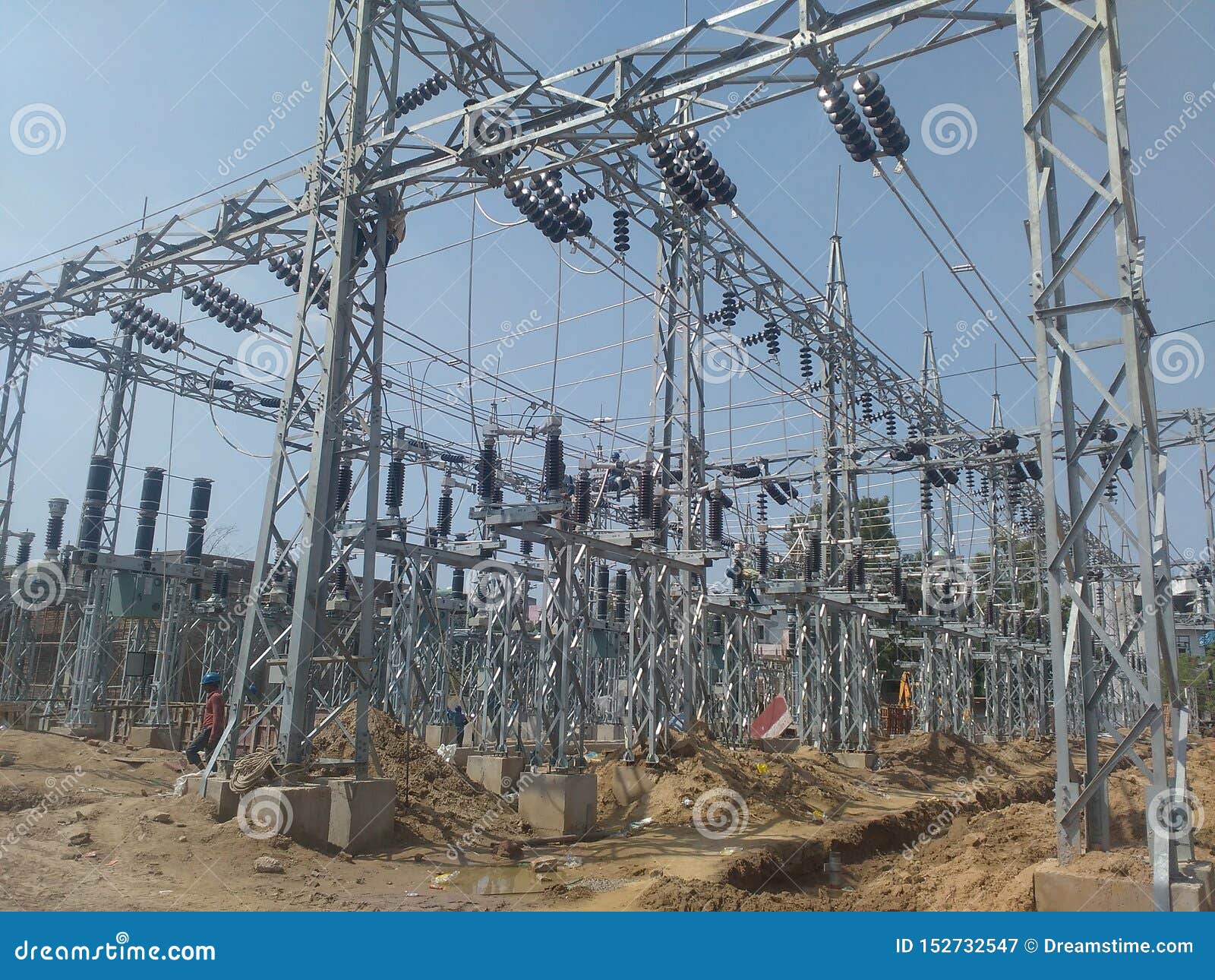 ELECTRICAL SUBSTATION GRID stock image. Image of extrahighvoltage ...