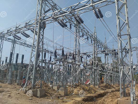 ELECTRICAL SUBSTATION GRID stock image. Image of extrahighvoltage ...