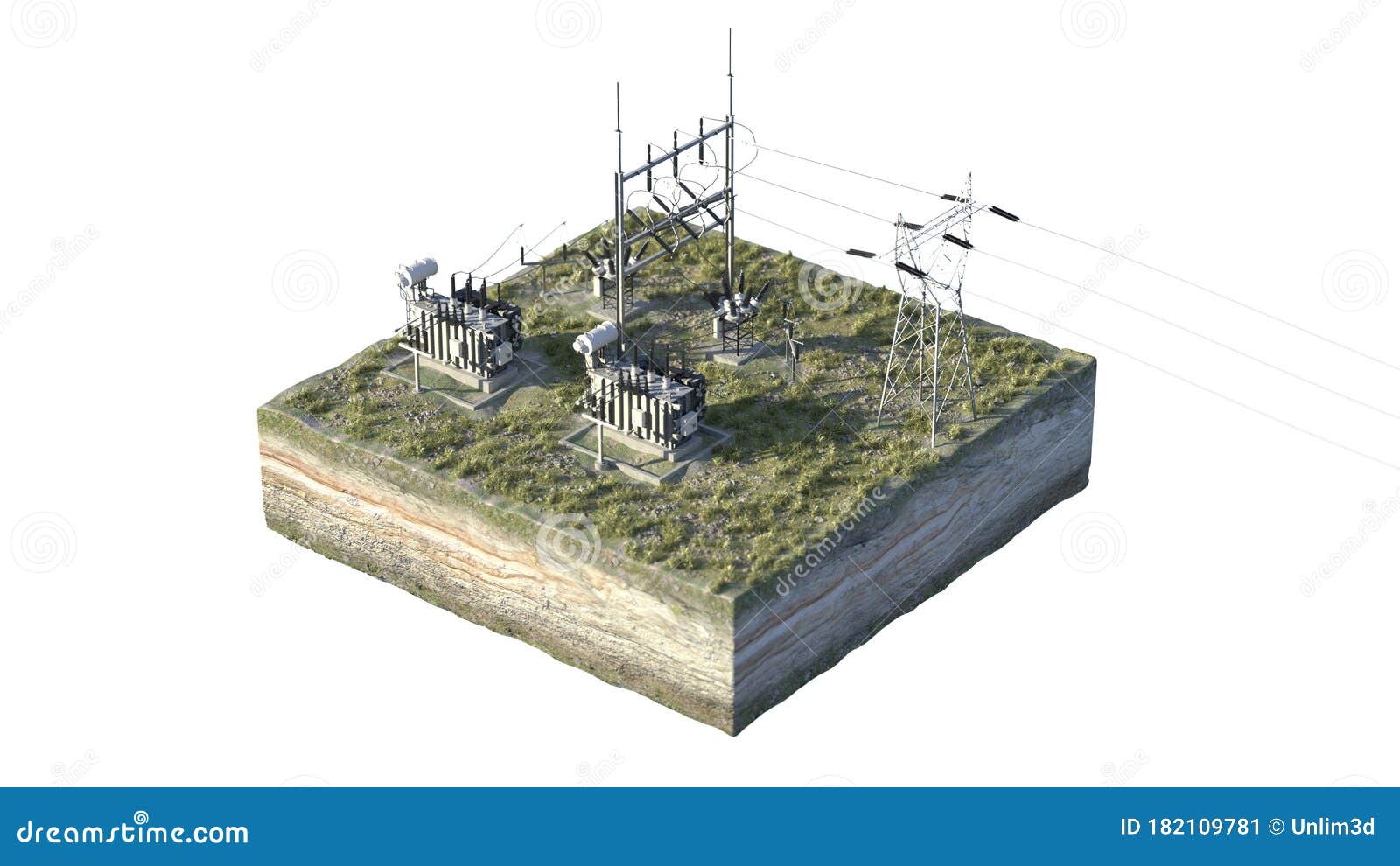 Electrical Substation Scene Cartoon Vector | CartoonDealer.com #62638305