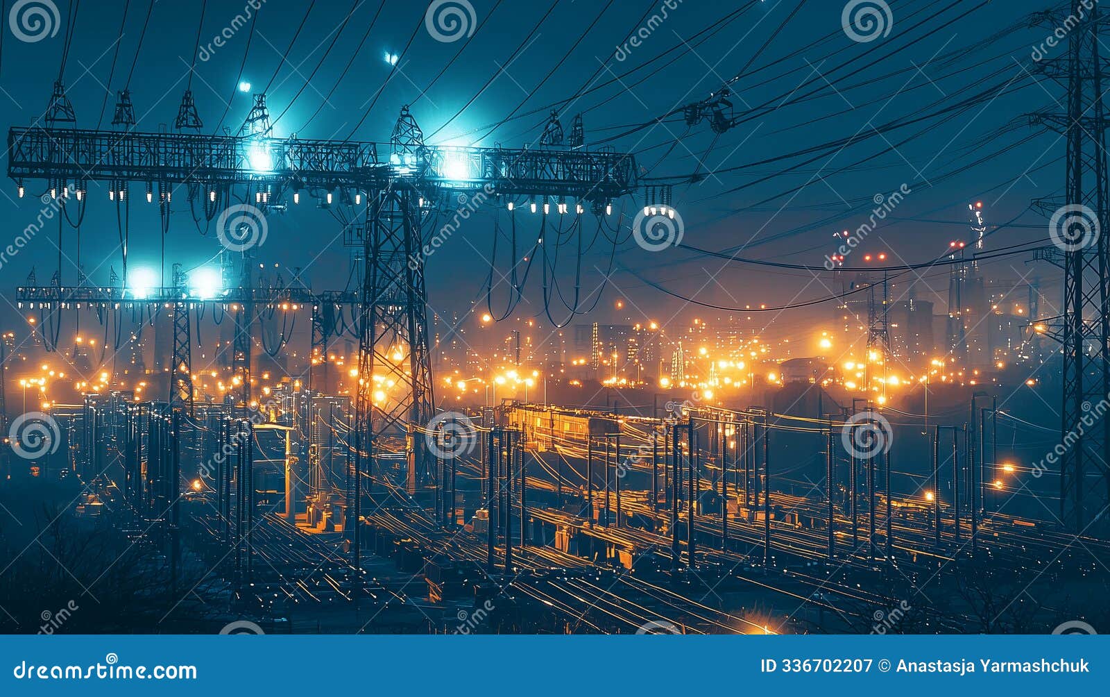 Electrical Substation Transformer At A Hydroelectric Facility Royalty ...