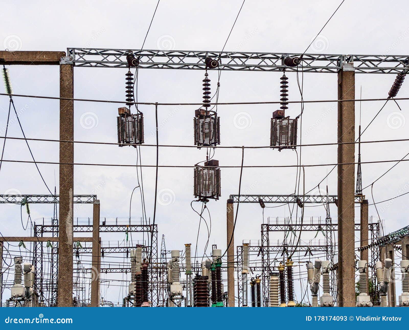 Electrical Substation in Open Space Stock Image - Image of industrial ...