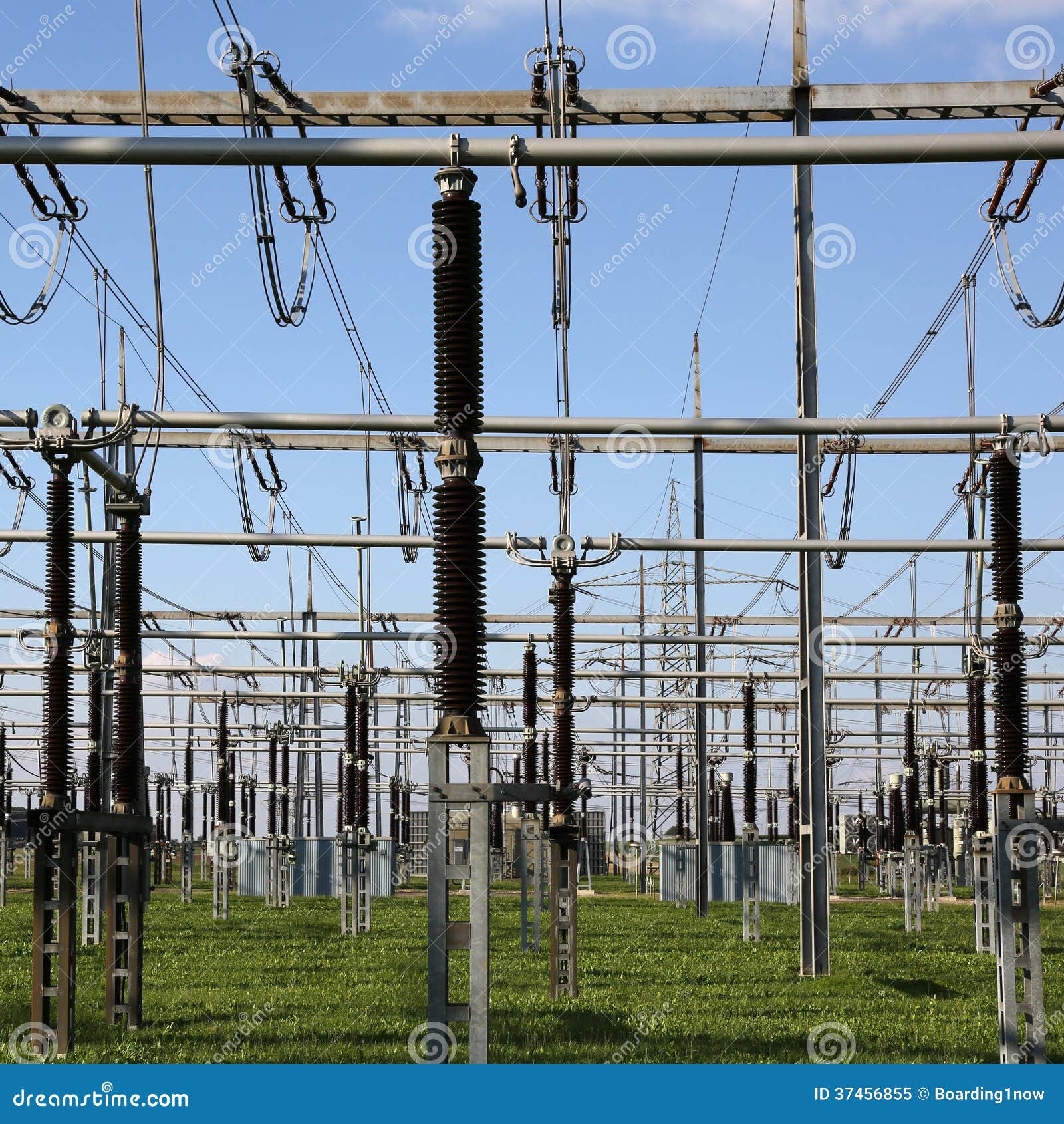 Electrical Substation with Transformers Energy and Electricity T Stock ...