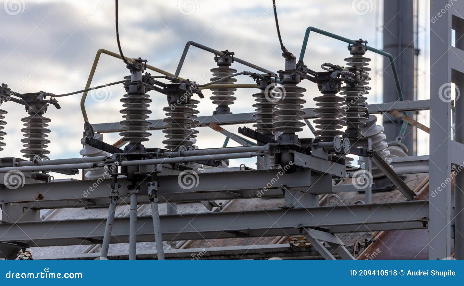 Electrical Substation with Wires at Dawn Stock Photo - Image of grid ...