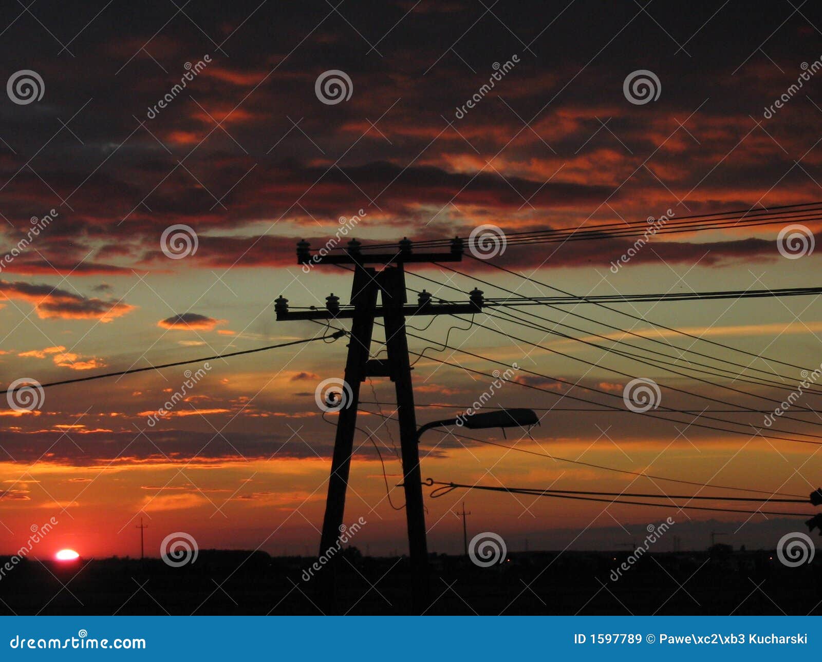 Electrical sun stock image. Image of sunset, electrical - 1597789
