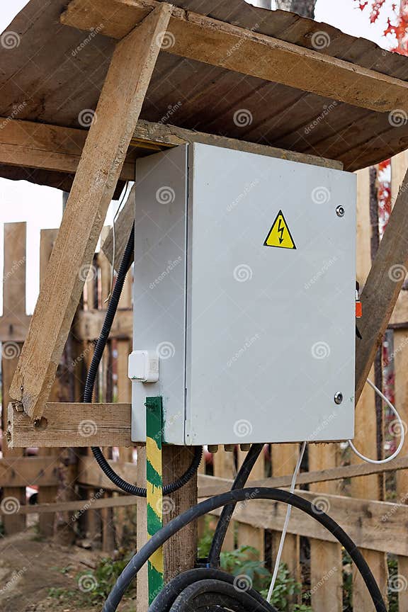 Electrical Switch in the Control Box in the Construction Site for ...