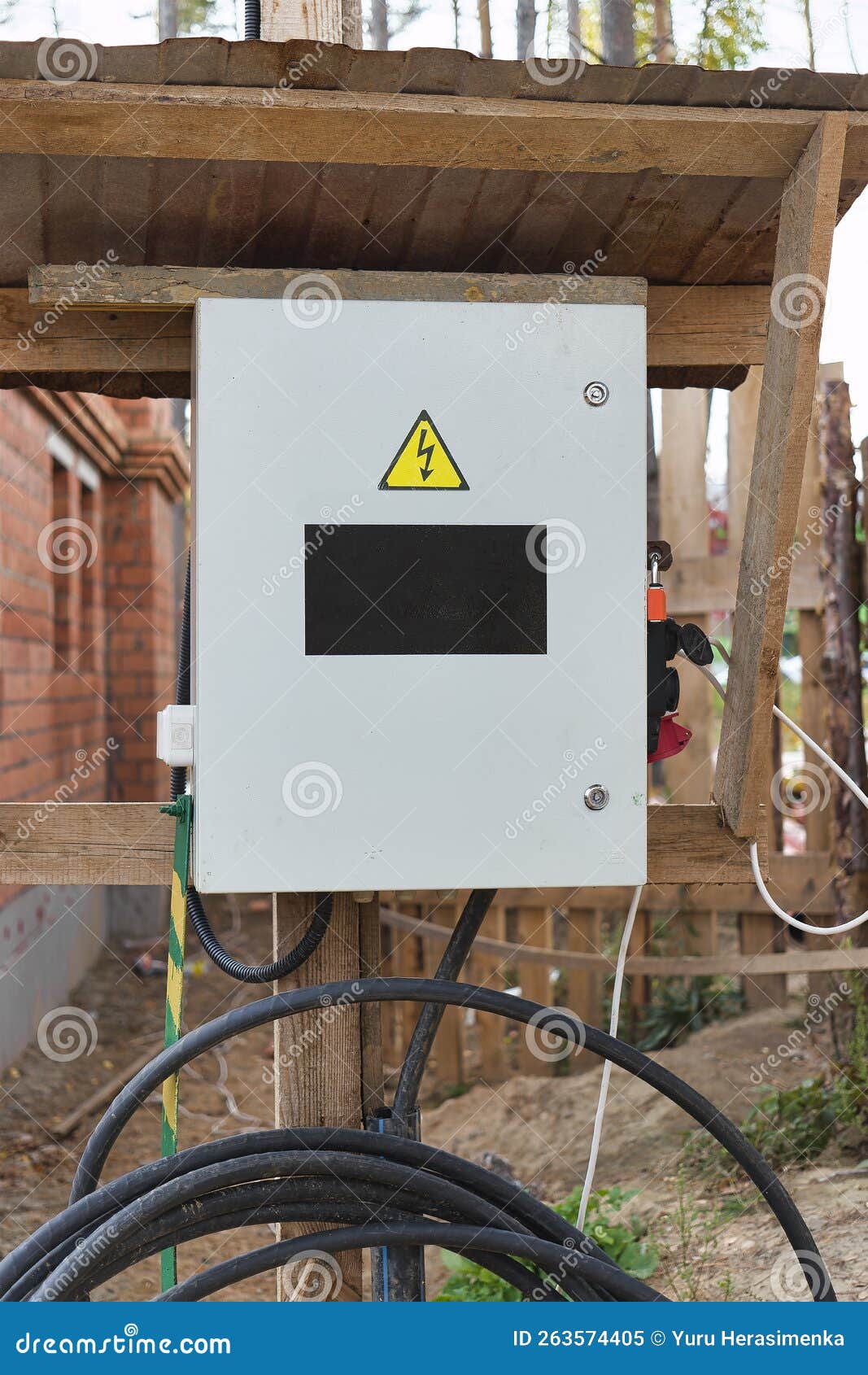 Electrical Switch in the Control Box in the Construction Site for ...
