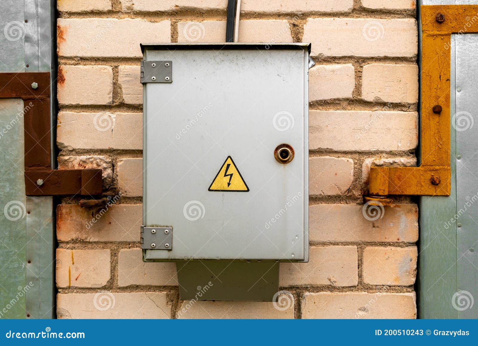 Electrical Switch Panel on the Brick Wall Stock Image - Image of front ...