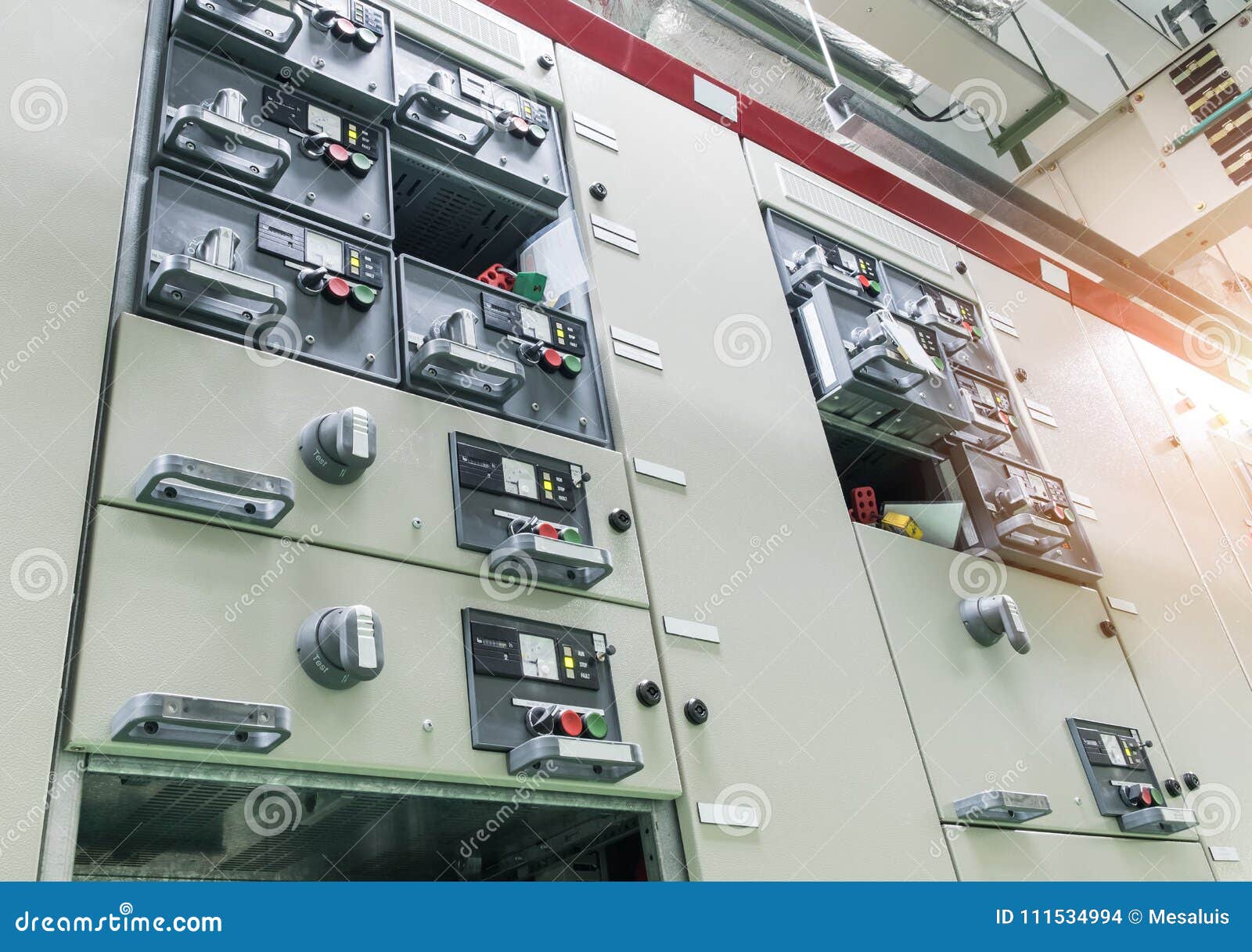Electrical Switch Panel at Substation of Power Plant. Stock Photo ...