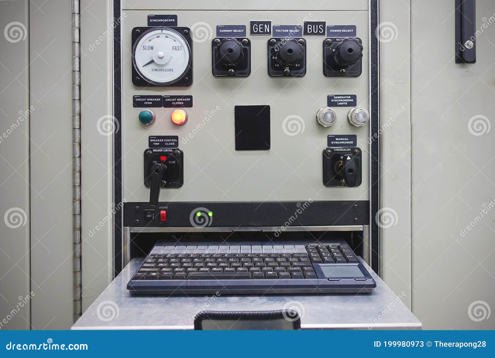 Electrical Switch Panel of Switchgear Room at Power Plant for Start ...