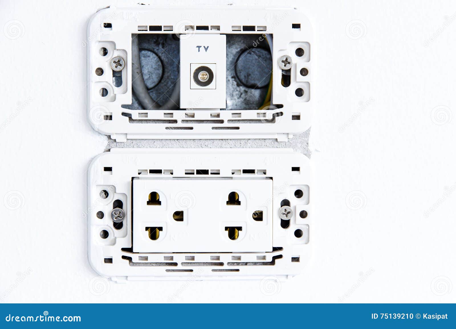 Electrical switch and plug stock photo. Image of adapter - 75139210