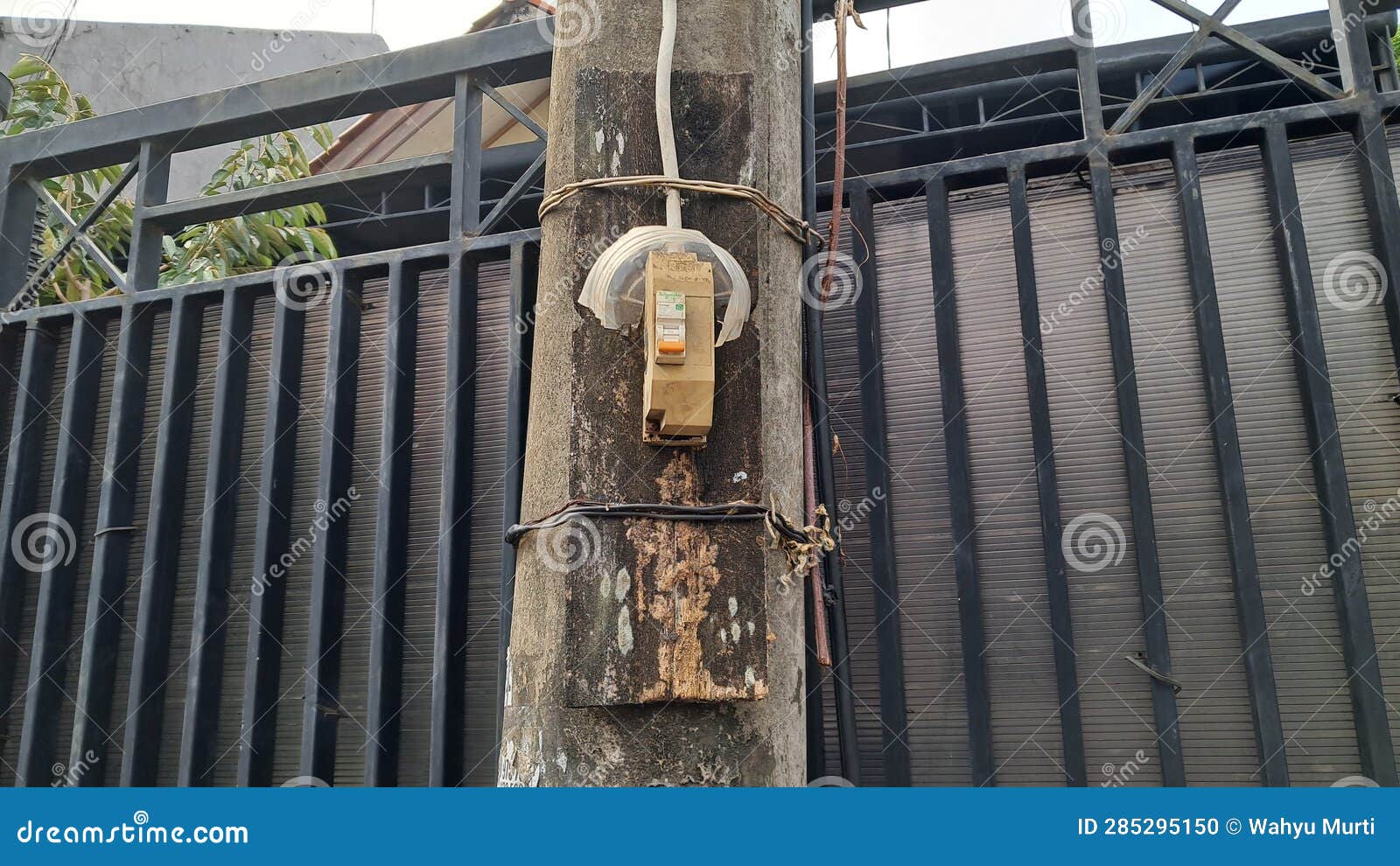 The Electrical Switch is on the Pole Stock Photo - Image of bulb ...