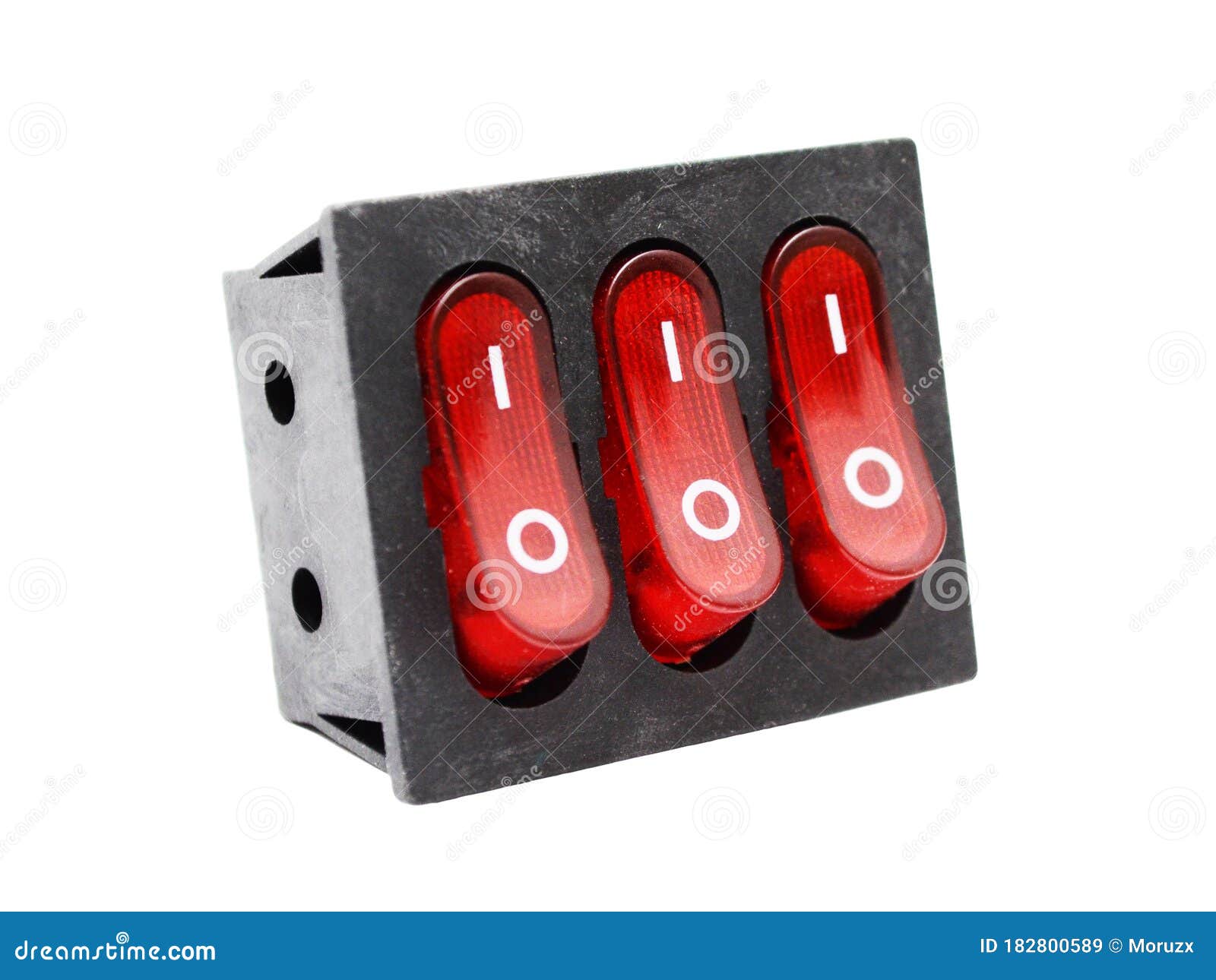 Electrical Switch with Three Red Buttons Stock Image - Image of switch ...