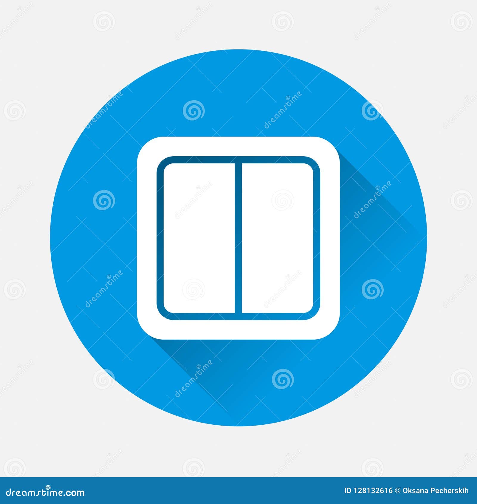 Electrical Switch Vector Icon on Blue Background. Flat Image Light ...