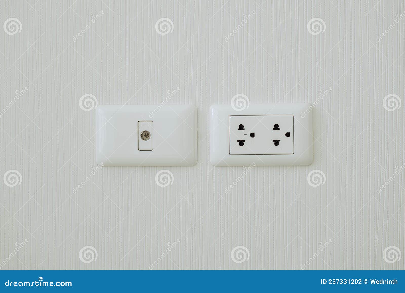 Electrical Switch on White Wall Background Stock Photo - Image of ...