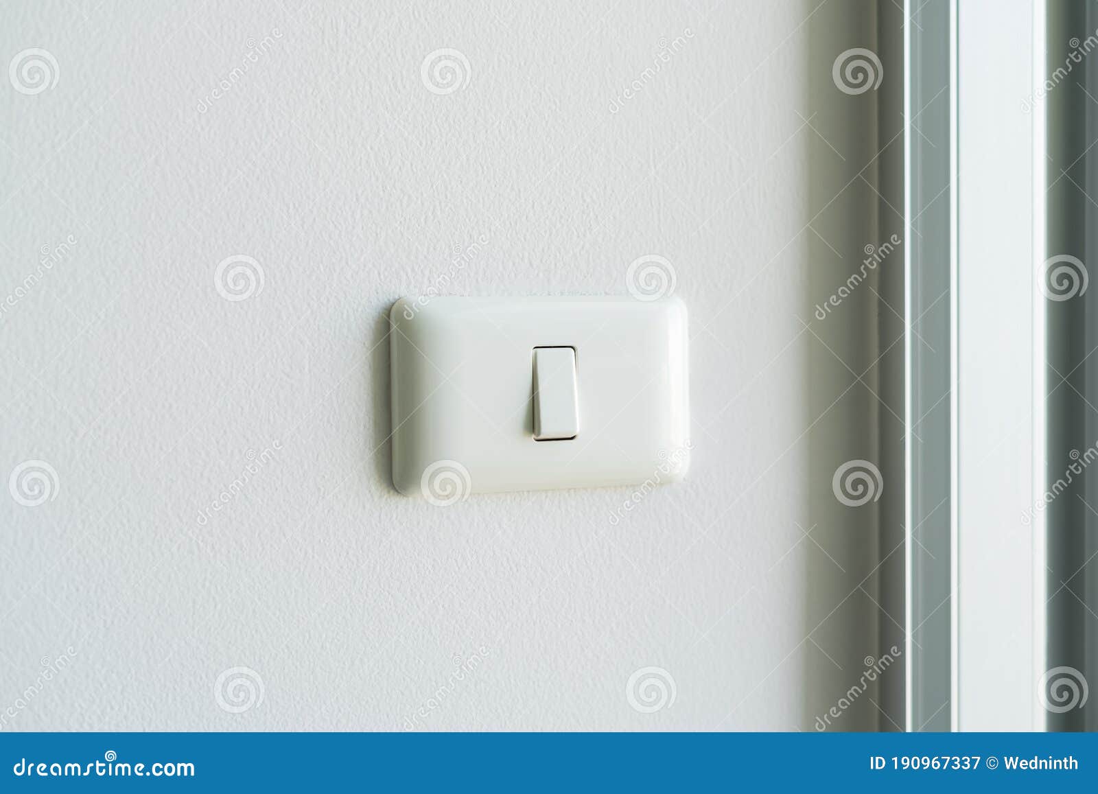 Electrical Switch on White Wall Background Stock Image - Image of press ...