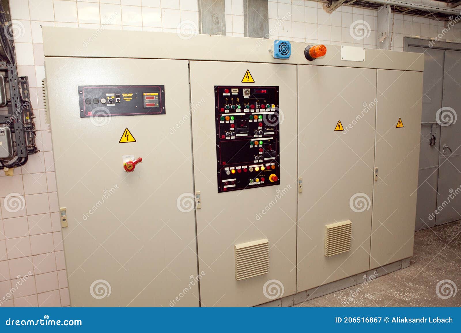 Electrical Switchboard in One of the Buildings.control Panels for High ...