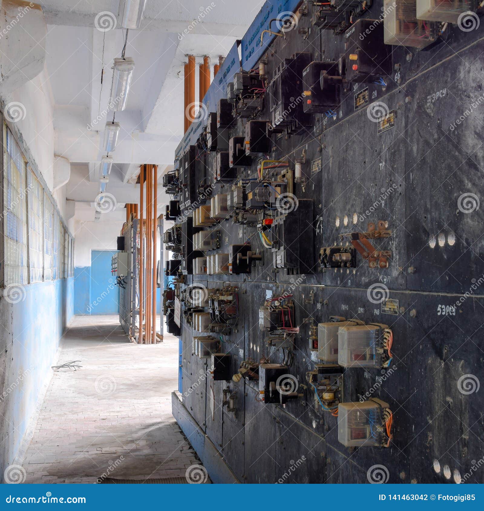 Electrical Switchboard Pumping Station. Control Units and Electr Stock ...