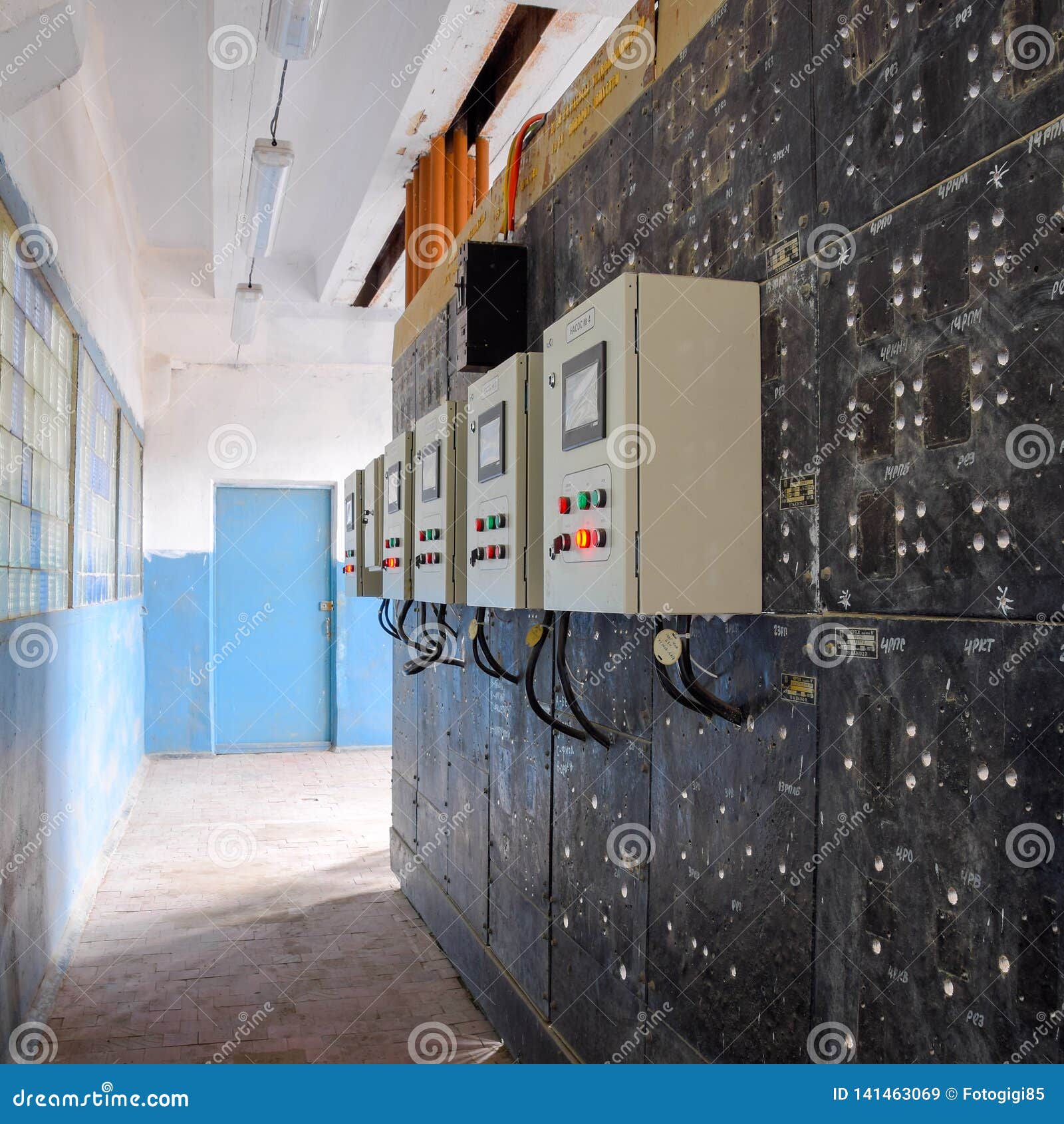 Electrical Switchboard Pumping Station. Control Units and Electr Stock ...