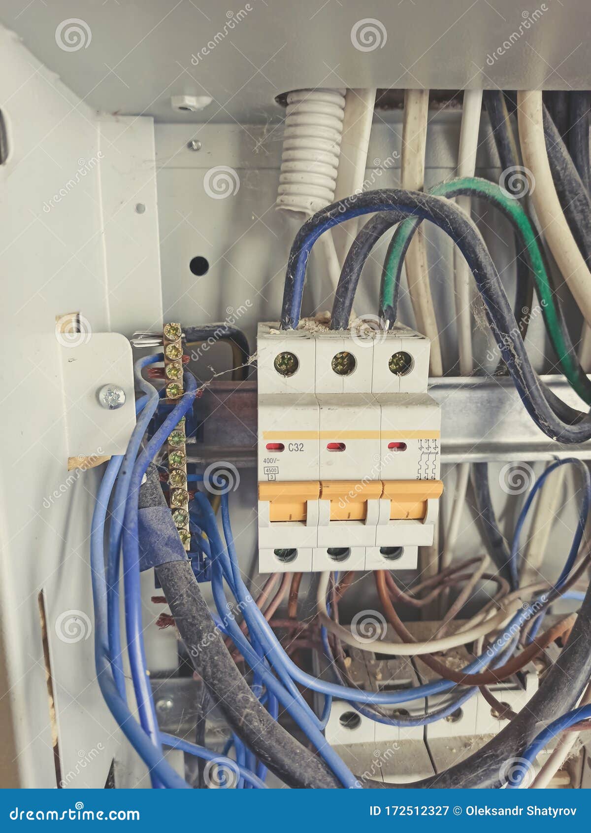 Electrical Switchboard with Chaotically Scattered Wires Stock Image ...