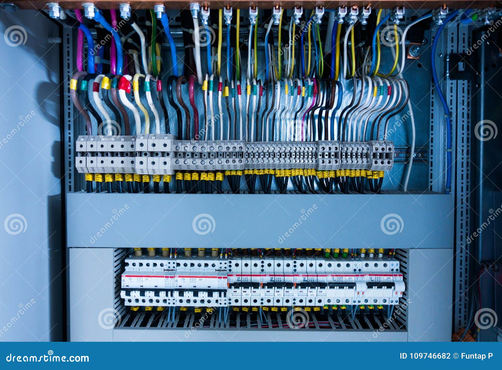 Electrical Switchboard, Wire, Automat Stock Photo - Image of watt ...