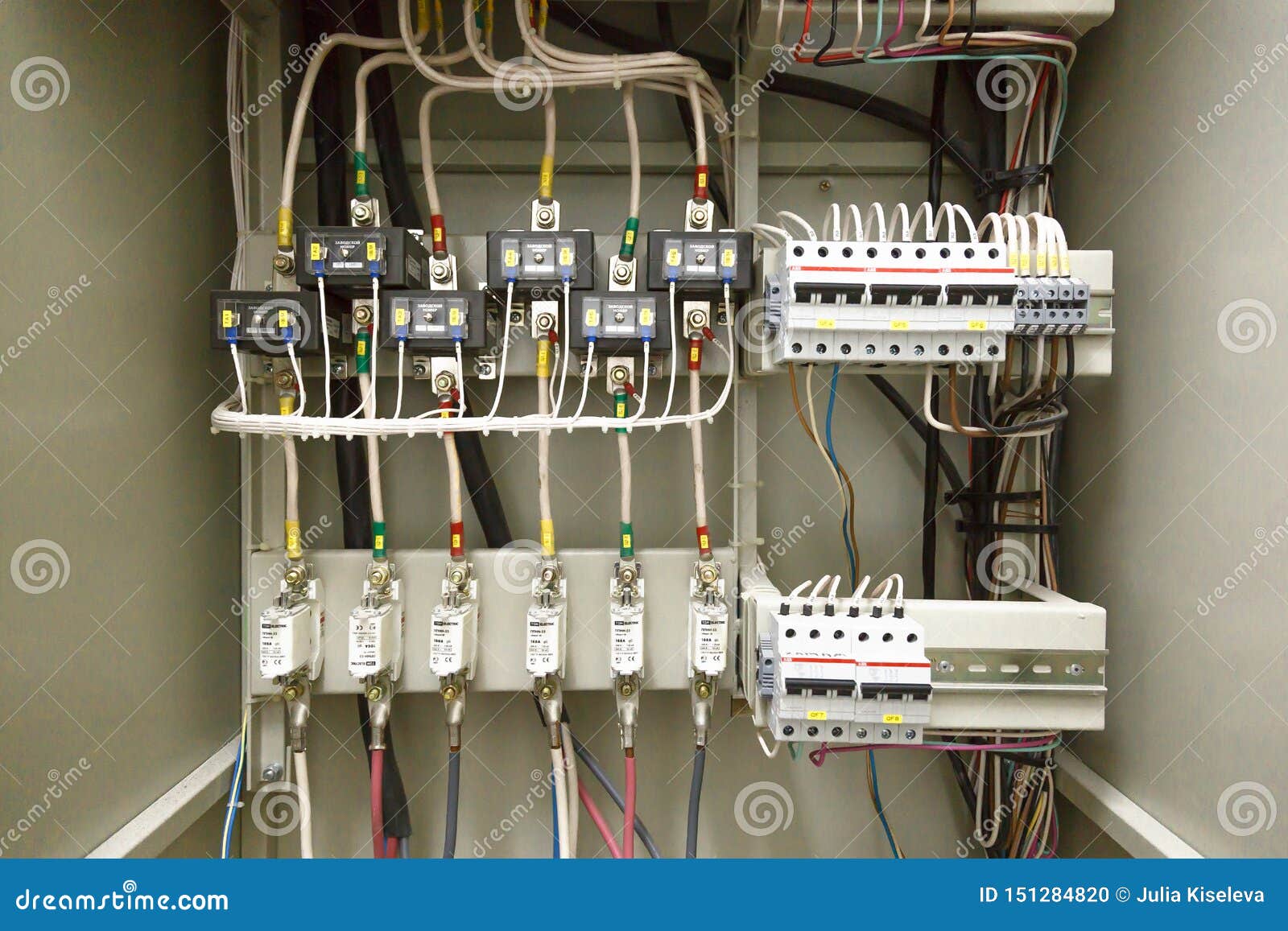 Electrical Switchboard, Wire, Automat. Electrical Shield Stock Photo ...