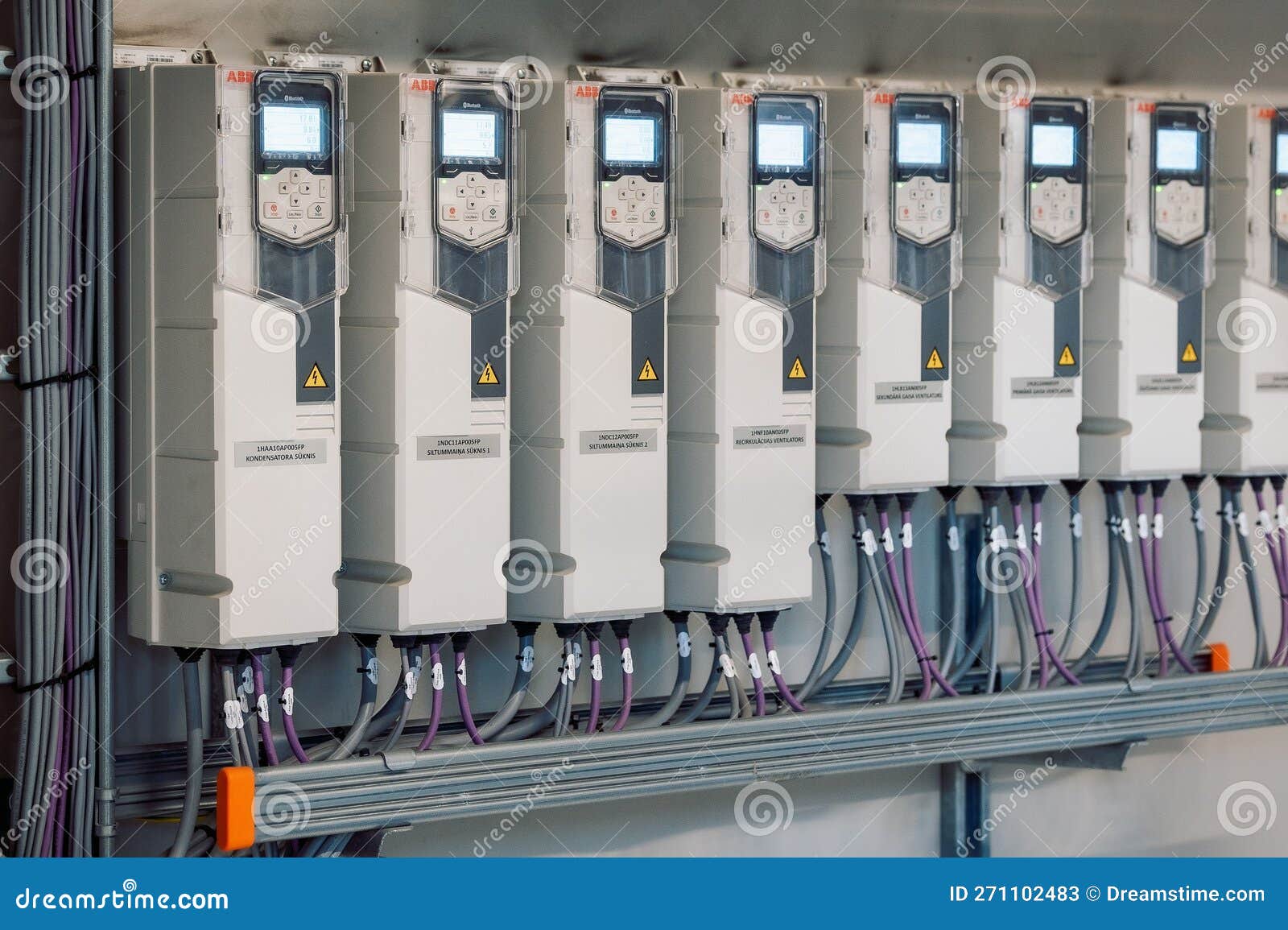 Electrical Switchboard with Wires Stock Image - Image of voltage ...