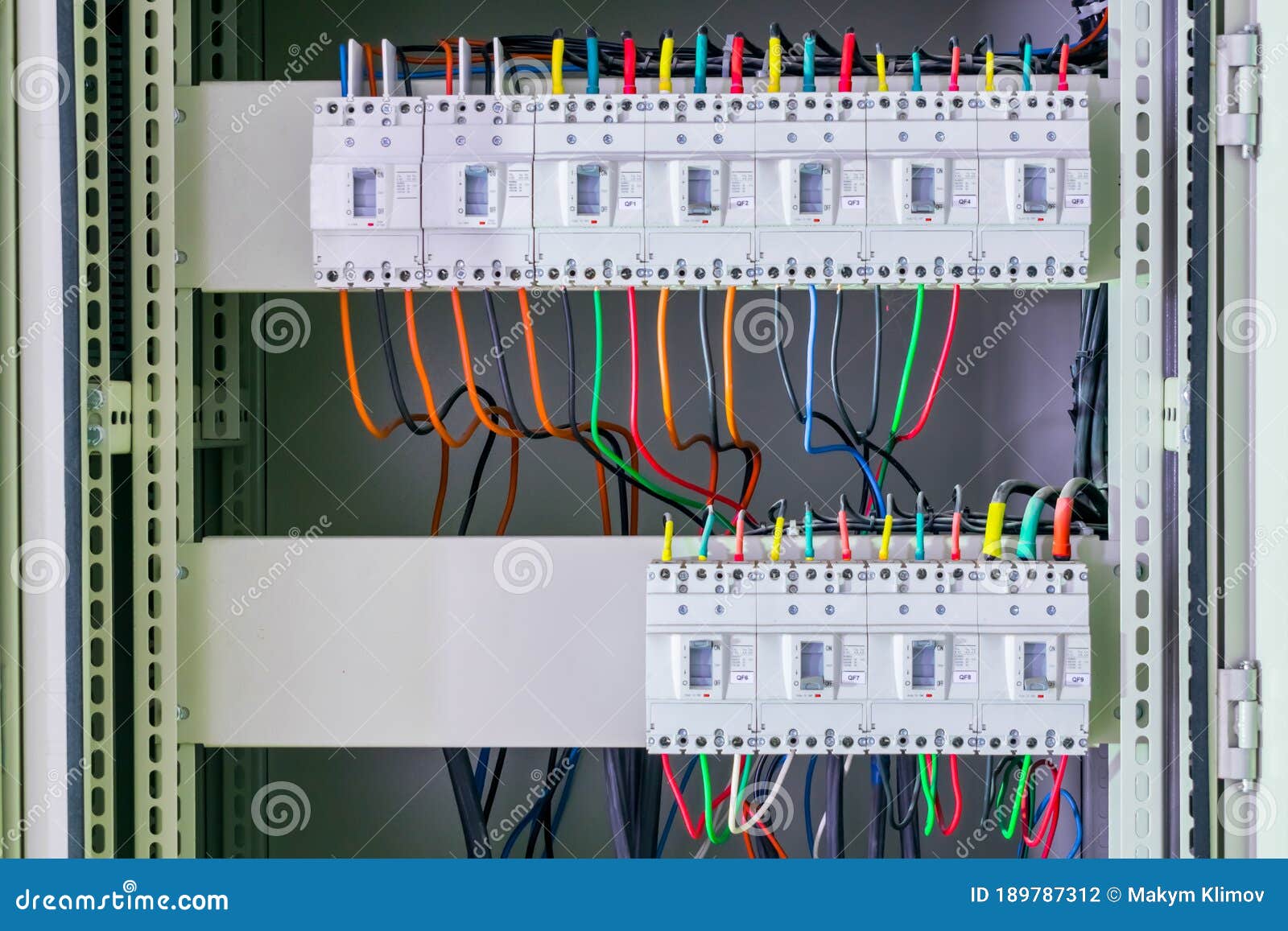 Electrical Switches Installed in the Cabinet. the Compound of Powerful ...