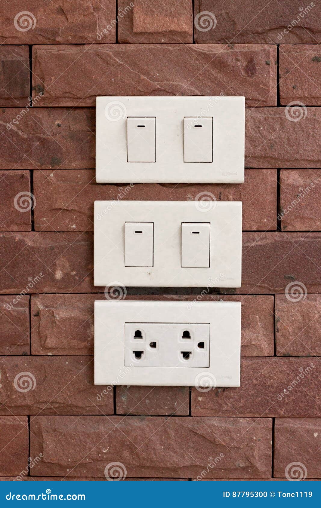 Electrical Switches Mounted on the Wall Stock Photo - Image of wall ...
