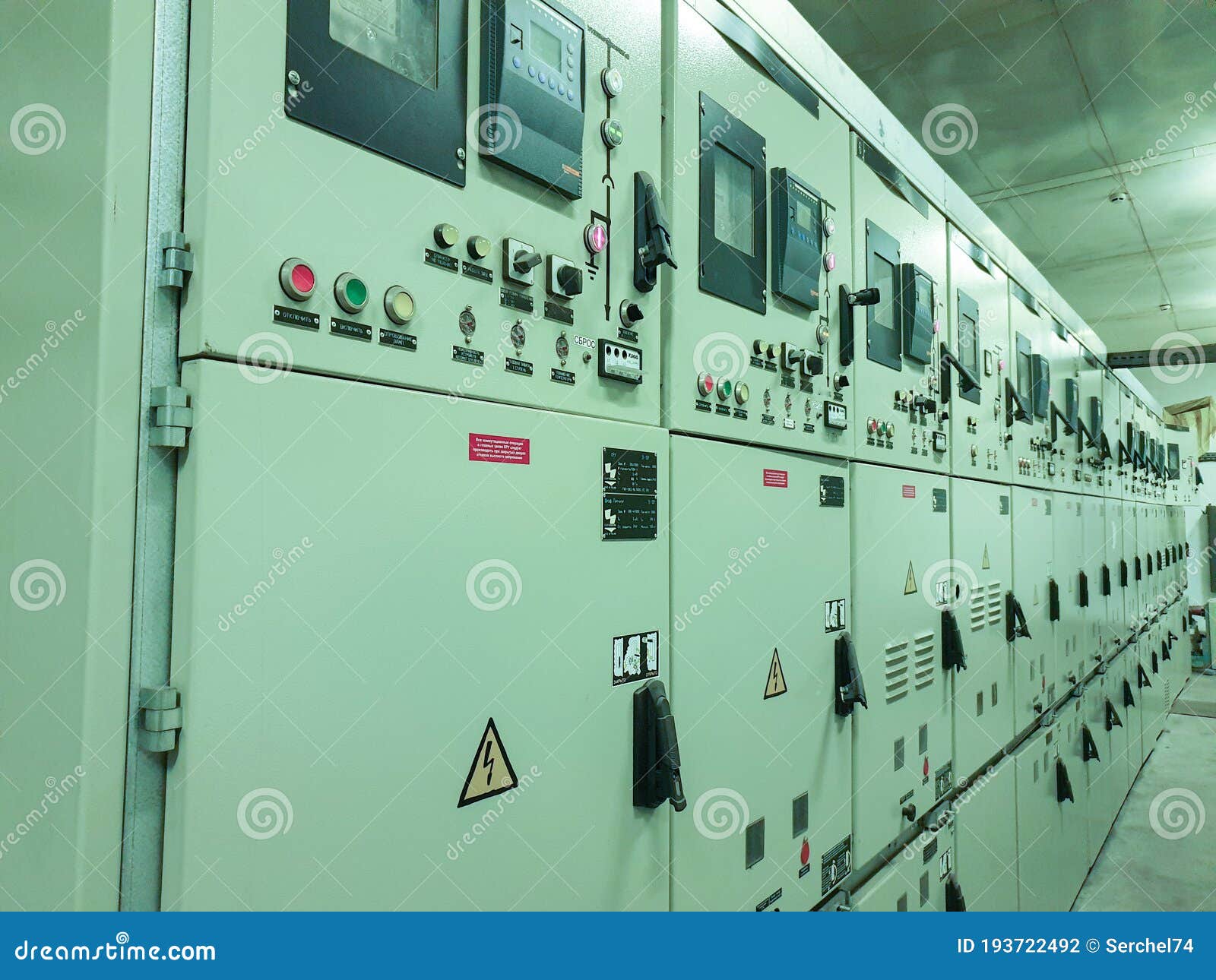 Electrical Switchgear in Production. Electrical Substation, High ...