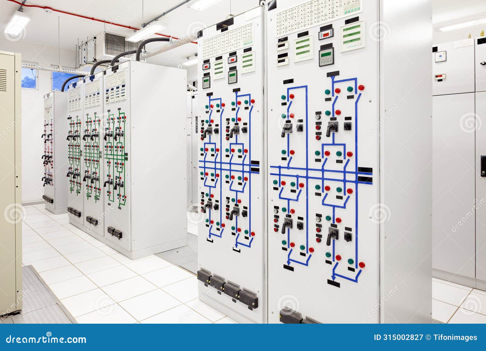 Electrical Switchgear In Production. Electrical Substation, High ...